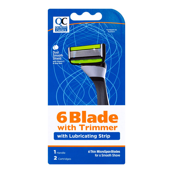 Six-Blade Men's Razor System with Cartridges, 1 ct, QC96746 | quality ...
