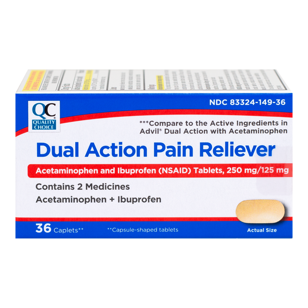 Dual Action Pain Reliever Caplets | quality-choice-products