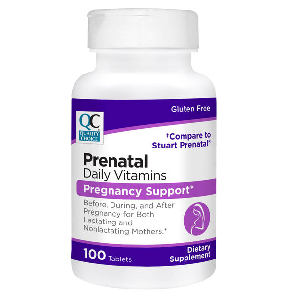 Daily Prenatal Multivitamin Tablets, 100 ct, QC94774 | quality-choice ...